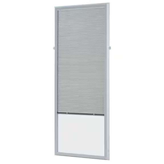 ODL White Cordless Add On Enclosed Aluminum Blinds with 1/2 in. Slats ...