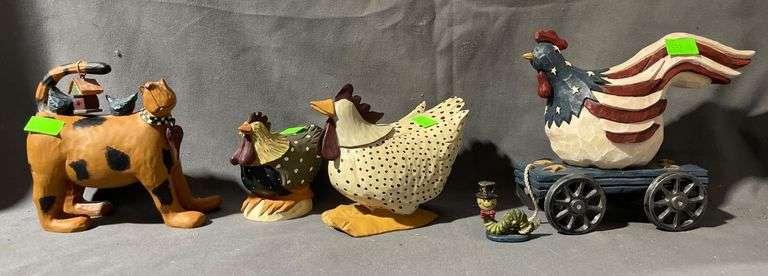 Grouping of Williraye Studio Figurines and Boyd’s Collection Rooster ...