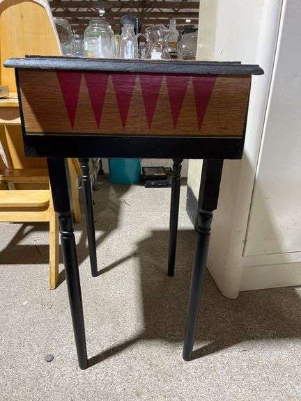 Painted Game Table with Checkerboard Top, 21.5” - Metzger Property ...