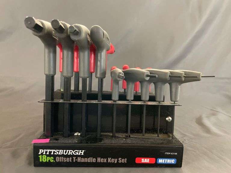 Pittsburgh 18-Piece Offset T-Handle Hex Key Set in SAE and Metric ...