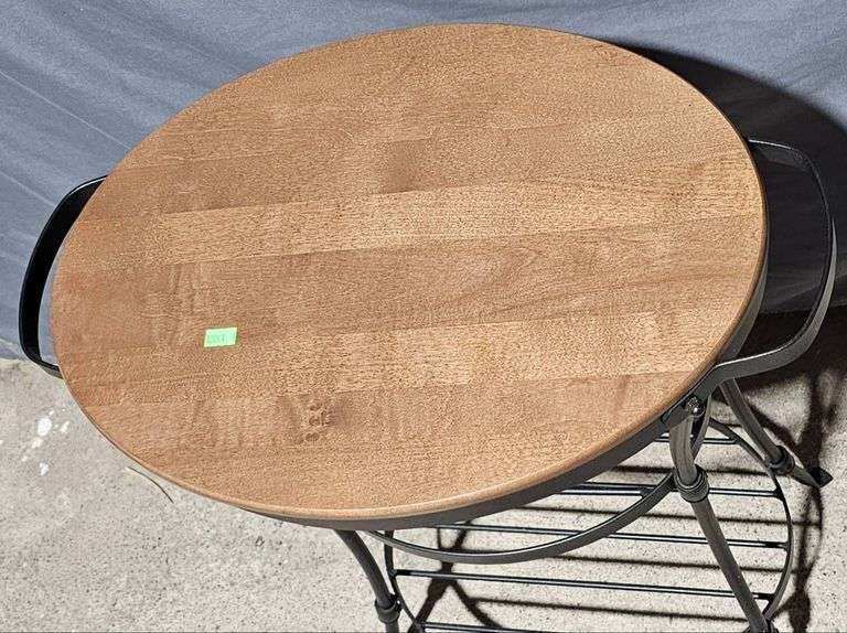 Longaberger WoodCrafts Round Serving Tray and Metal Stand - Metzger ...