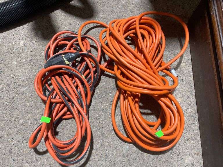 Two Orange Extension Cords with Plug Connectors - Metzger Property ...