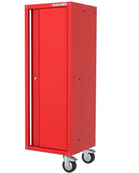 Husky Modular 20 in. W x 20 in. D Standard Duty 3-Shelf Red Rolling ...