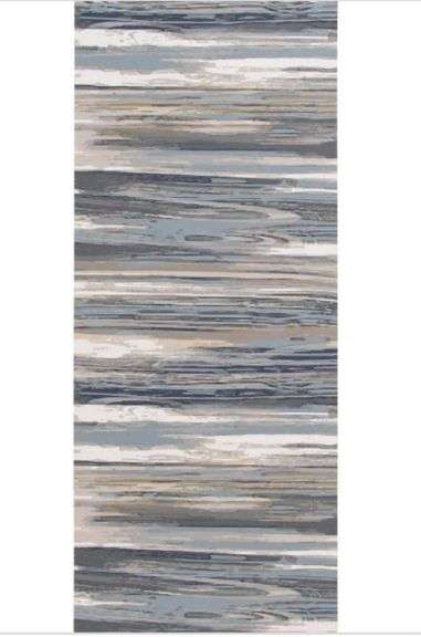 StyleWell Blue 2 ft. X 5 ft. Abstract Vinyl Runner Rug - Metzger ...