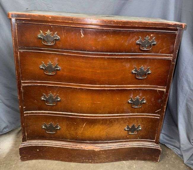 Wood Four-Drawer Chest with Brass Handles 29”x16”x29” - Metzger ...