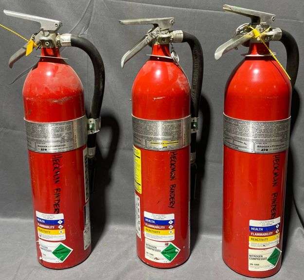 3 – Red Fire Extinguishers with Inspection Plates - Metzger Property ...