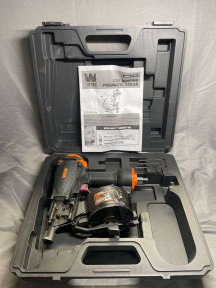 WEN Model 61783 Coil Roofing Pneumatic Nailer with Case and Manual ...