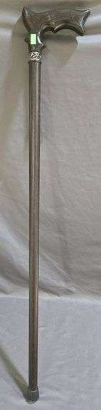 Walking Cane with Contoured Handle and Metal Accent - Metzger Property ...