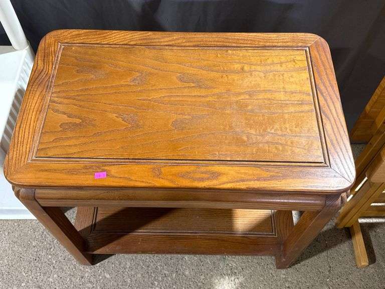 Rectangular Wood Side Table with Lower Shelf 25.5×15.5×22 - Metzger ...