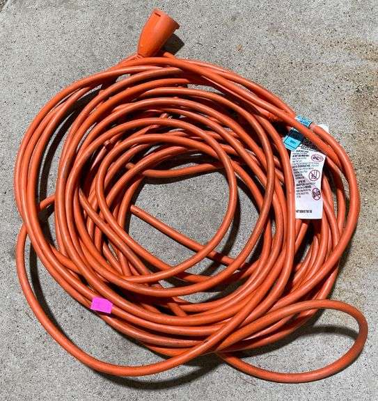 Orange Outdoor Electrical Extension Cord with Grounded Plug - Metzger ...