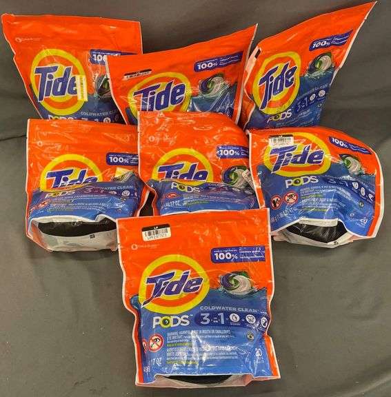 Six Bags of Tide PODS 3-in-1 Coldwater Clean Detergent, 20 Pods Per Bag ...