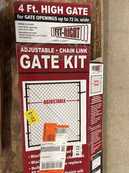 FIT-RIGHT 4 ft. H Adjustable Walk Gate Kit, Square Corner Frame - Black ...