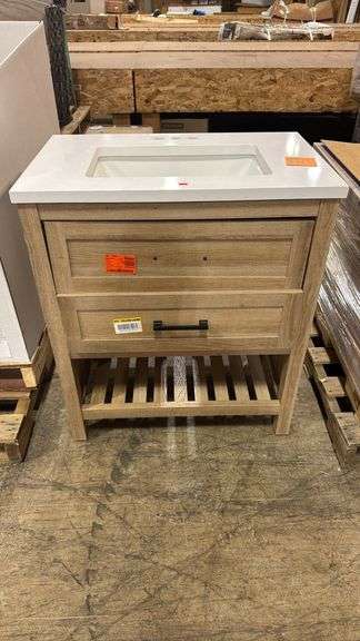 Home Decorators Collection Autumn 30 in. Single Sink Weathered Tan Bath ...