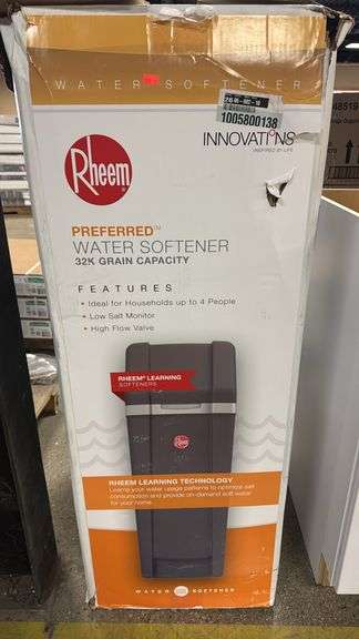 Rheem 32,000 Grain Preferred Home Water Softener for Hard Water and ...