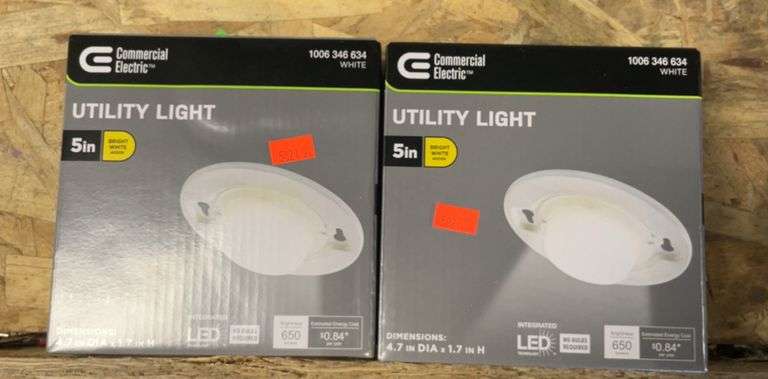 2-Commercial Electric 5 in. Closet Utility Light Lampholder Switch ...