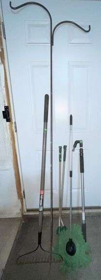 Garden Tools Including True Temper Bow Rake and Adjustable Sprinkler ...