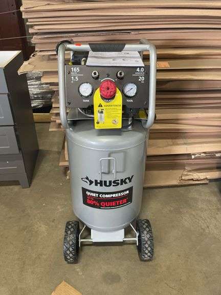 Husky 20 Gal. 165 PSI Vertical Electric Quiet Air Compressor - Metzger ...