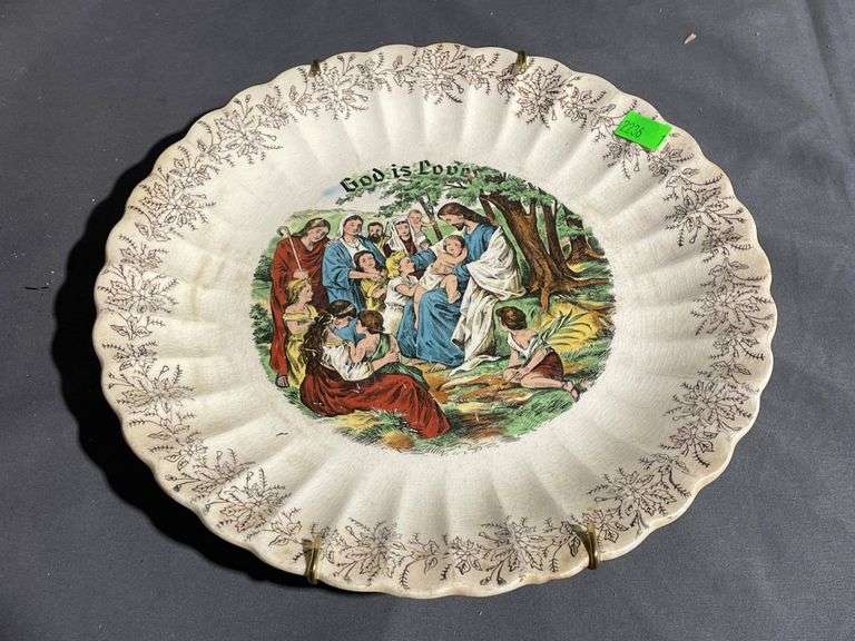 Sanders Mfg. Co. 9.5-Inch Plate, ‘God Is Love,’ First Edition, 23K Gold ...