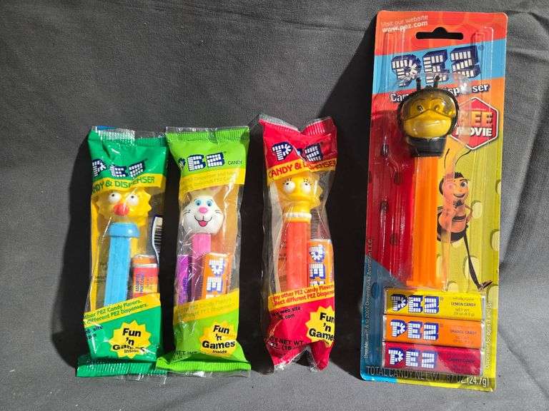 Set of Four PEZ Candy Dispensers Including Bee Movie and Characters ...