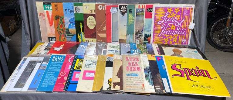 Group of Vinyl Record Albums Featuring Various Genres and Artists ...