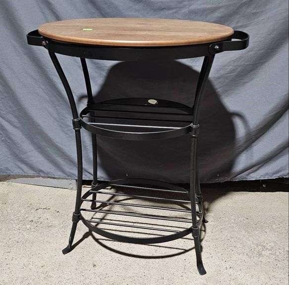 Longaberger WoodCrafts Round Serving Tray and Metal Stand - Metzger ...