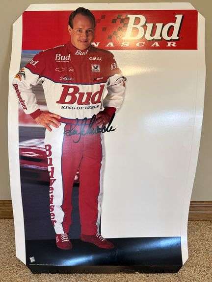 Budweiser NASCAR Standee Featuring Driver Kenny Schrader with Signature ...