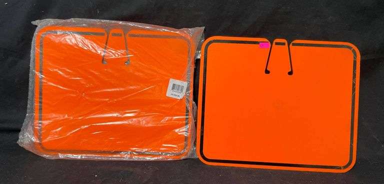 Set of Two Orange Rectangular Signs with Black Borders - Metzger ...