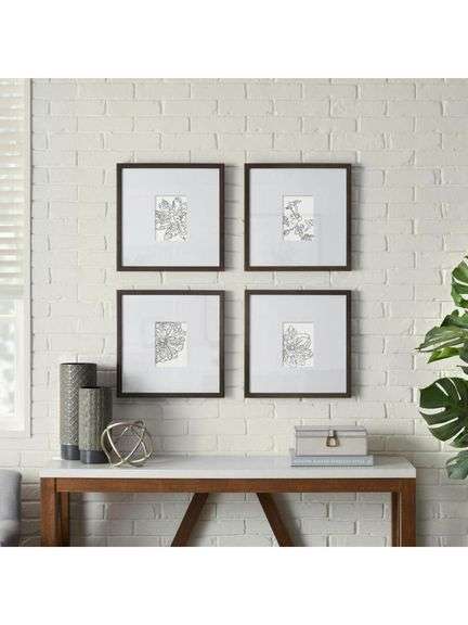STYLEWELL - Espresso Modern Frame with White Matte Gallery Wall Picture ...