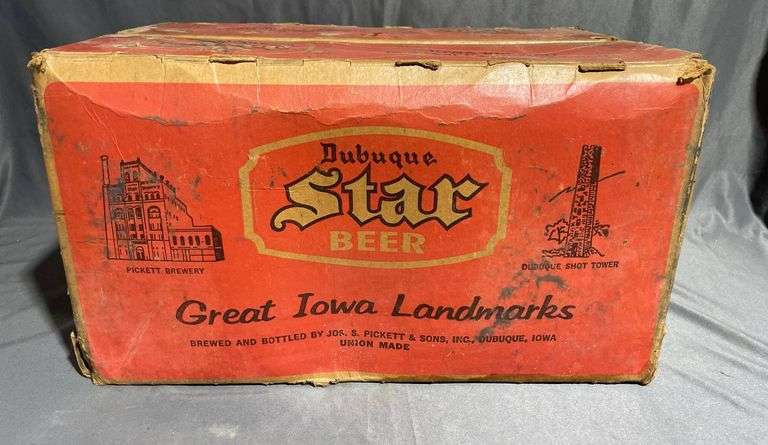 Dubuque Star Beer Cardboard Crate with Dividers for 24 Bottles ...
