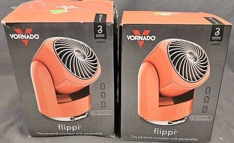 Two Vornado Flippi V6 Personal Air Circulators in Coral - Metzger ...
