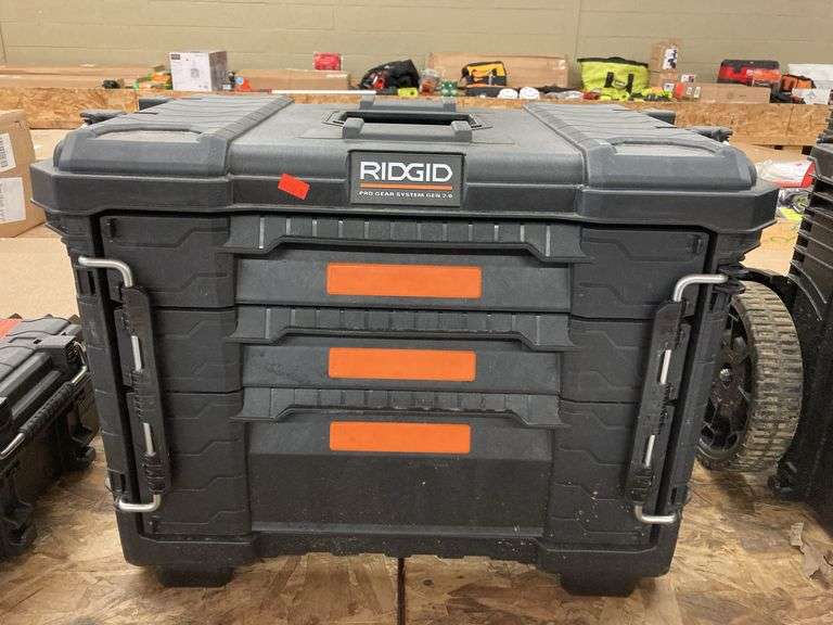 USED-RIDGID Pro Gear System Gen 2.0 14.6 in. W Black Resin XL 3 Drawer ...