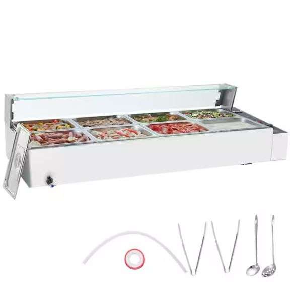 VEVOR 8-Pan Commercial Food Warmer,8 x 8QT Electric Steam Table with ...