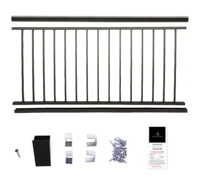 Aria Railing Powder Coated Aluminum Preassembled Deck Railing 36 in. x ...