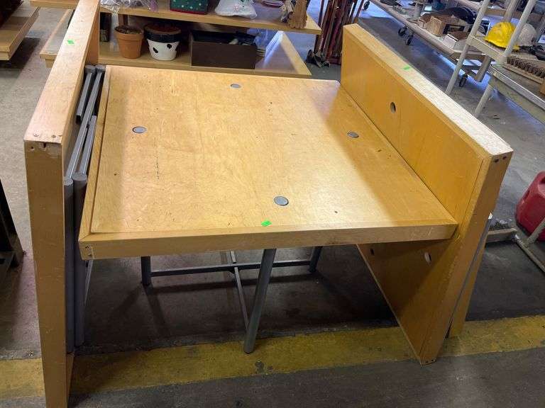 Set of 4 Modular Tables with Steel Legs, 33x33x24 - Metzger Property ...