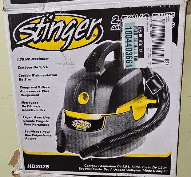 Stinger 2.5-Gallon Wet/Dry Vacuum, Model HD2025 - Metzger Property Services, LLC