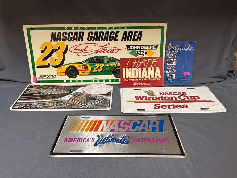 NASCAR, Sports License Plates and Speedway Memorabilia Set - Metzger ...