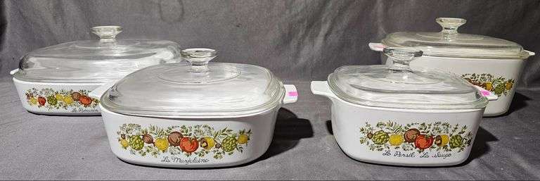 Set of Corning Ware Dishes with Pyrex Lids in Spice of Life Pattern – 1 ...