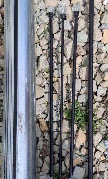 Metal Poles and Rods with Threaded Caps & 4 – Metal Duct Work Pieces ...