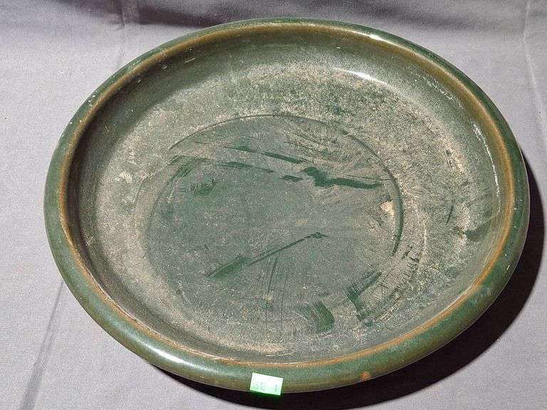 Green Ceramic Plate with 14.5″ Diameter - Metzger Property Services, LLC