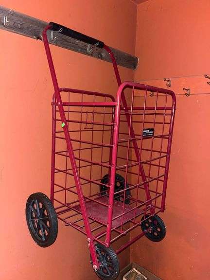 Red Metal Utility Cart with Easy Wheels Branding - Metzger Property ...