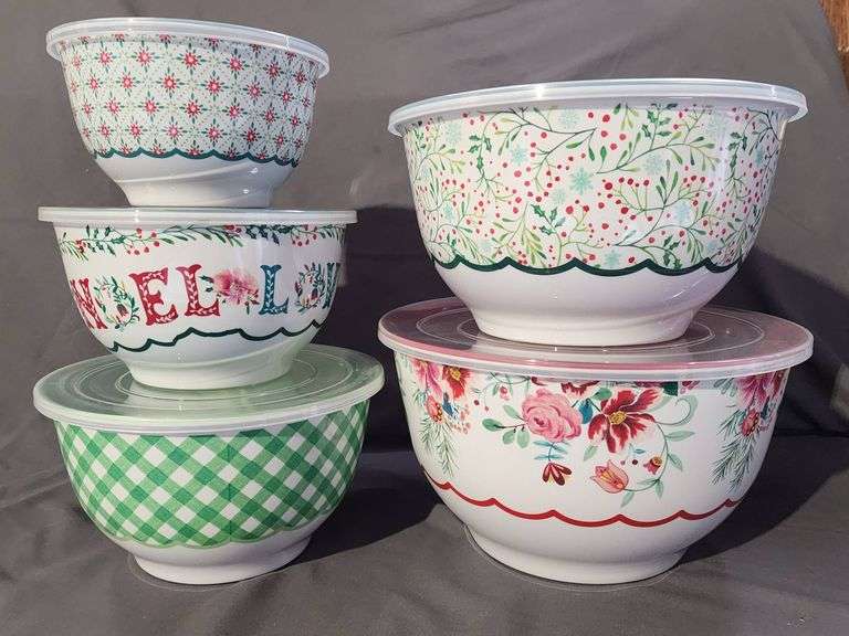 The Pioneer Woman Merry Meadows 10-Piece Mixing Bowl Set with Lids ...
