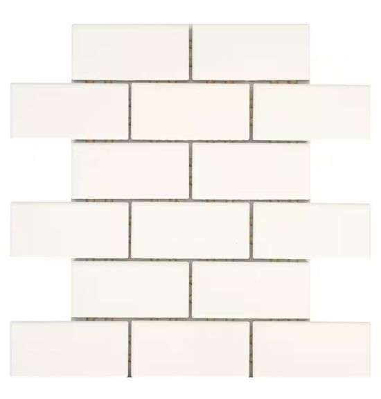 Daltile Restore Bright White 12 in. x 12 in. x 6.35mm Ceramic Mosaic ...
