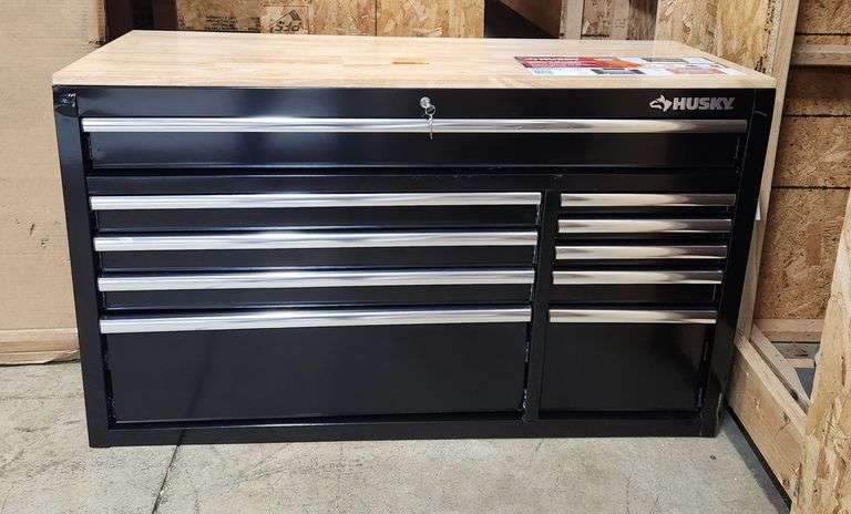 Husky Modular Tool Storage 52 in. W x 20 in. D Standard Duty Black ...