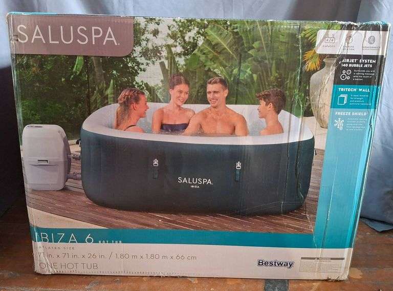 Saluspa Ibiza 6-Person Inflatable Portable Spa by Bestway (Box open ...