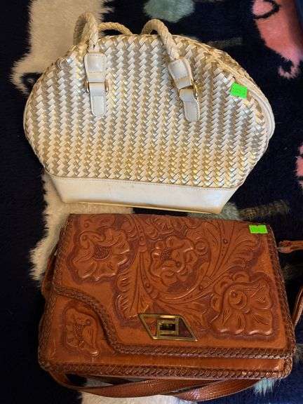 Tooled Leather Shoulder Bag and Woven Warren Reed Purse - Metzger ...