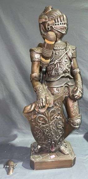 Plaster Knight Statue with Sword and Shield - Metzger Property Services ...