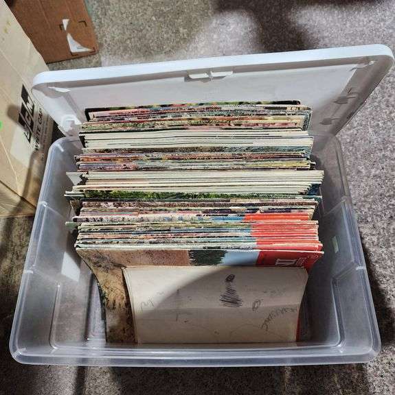 Group of Travel and Landscape Magazines in a Plastic Storage Container ...