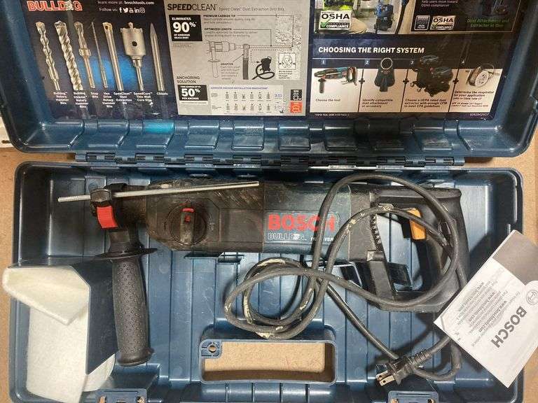 Bosch 8.5 Amp Corded 1-1/8 in. SDS-Plus Variable Speed Concrete/Masonry Rotary Hammer Drill with ...