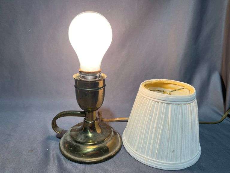Metal Table Lamp with Removable Fabric Shade, 5.5″ Height - Metzger ...