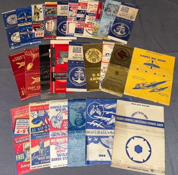 Military-Themed Matchbook Covers from Various U.S. Forces - Metzger ...